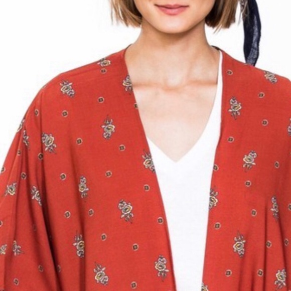 January Summer | Tops | Rust Print Kimono | Poshmark